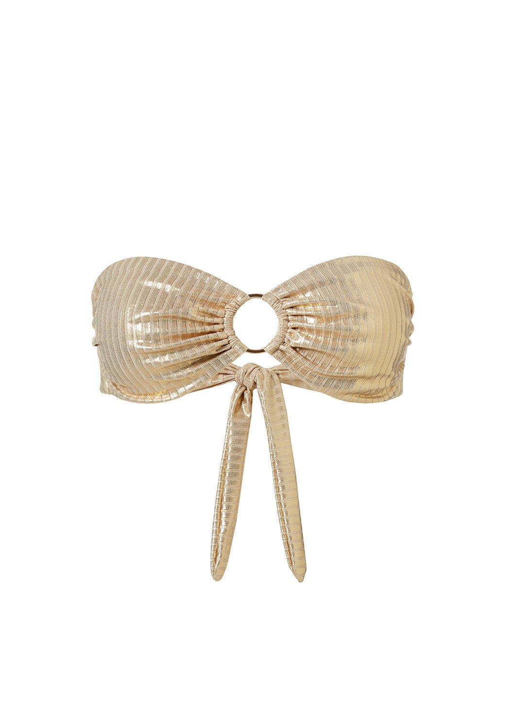 Evita Gold Ribbed Bikini Top Official Us Site