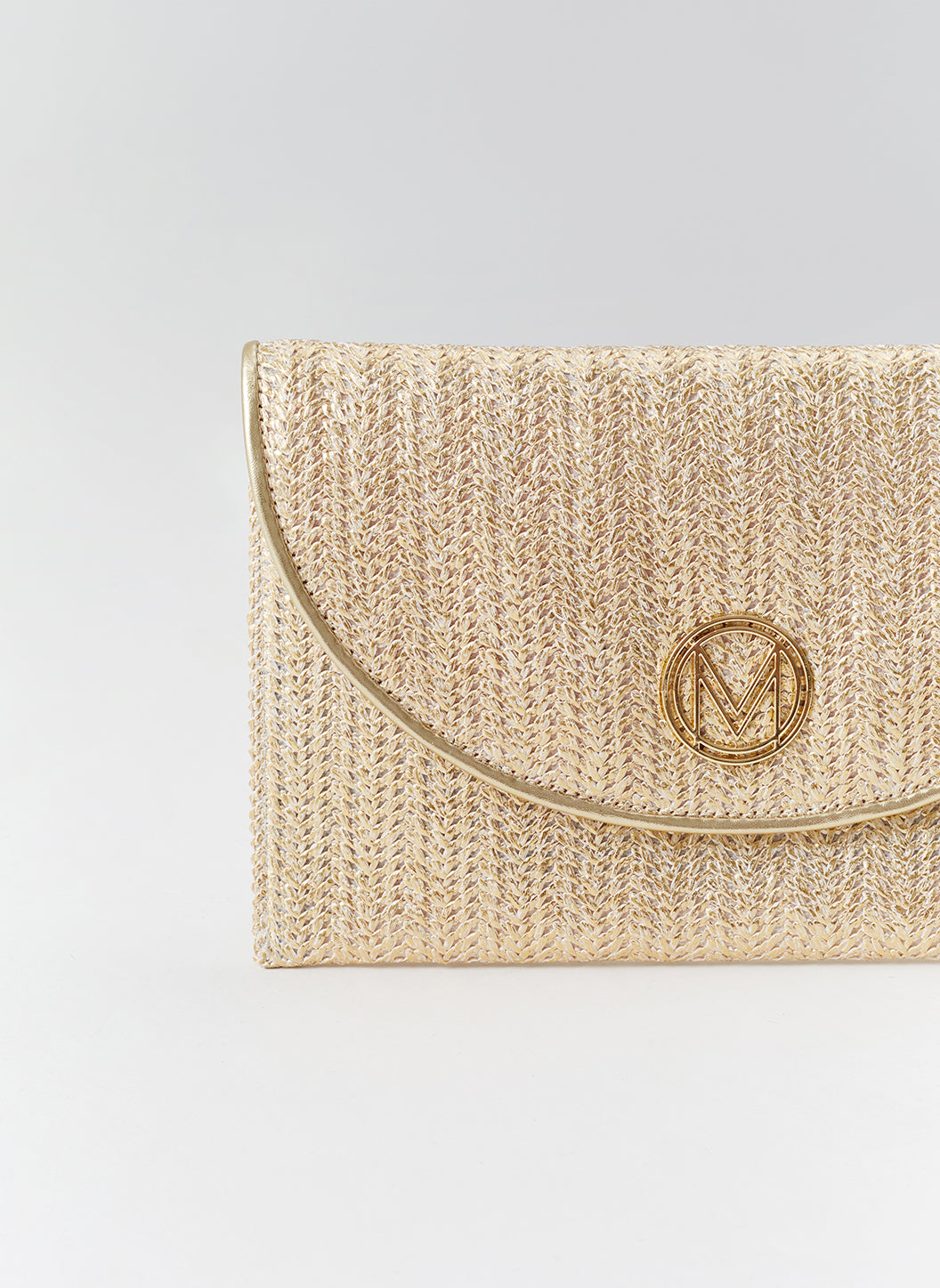 Burano Gold Woven Logo Clutch Bag | Official Site