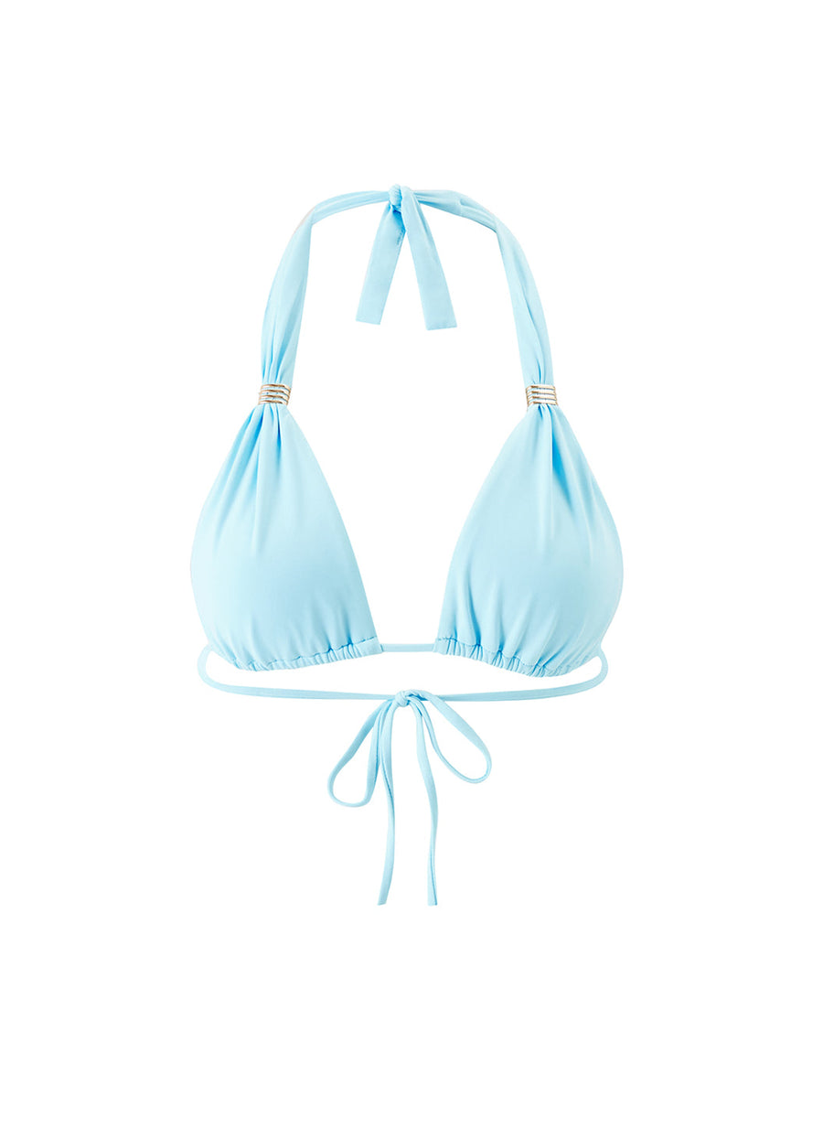 Exclusive Grenada Sky Slider Trim Halterneck Bikini Top Melissa