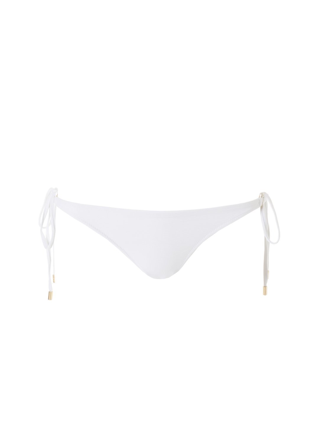 Exclusive Cancun White Ribbed Classic Triangle Bikini Bottom